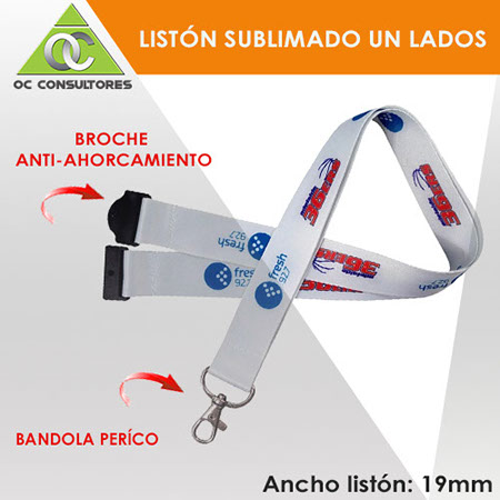 Listón porta gafete | sublimado o con serigrafía | Credencial